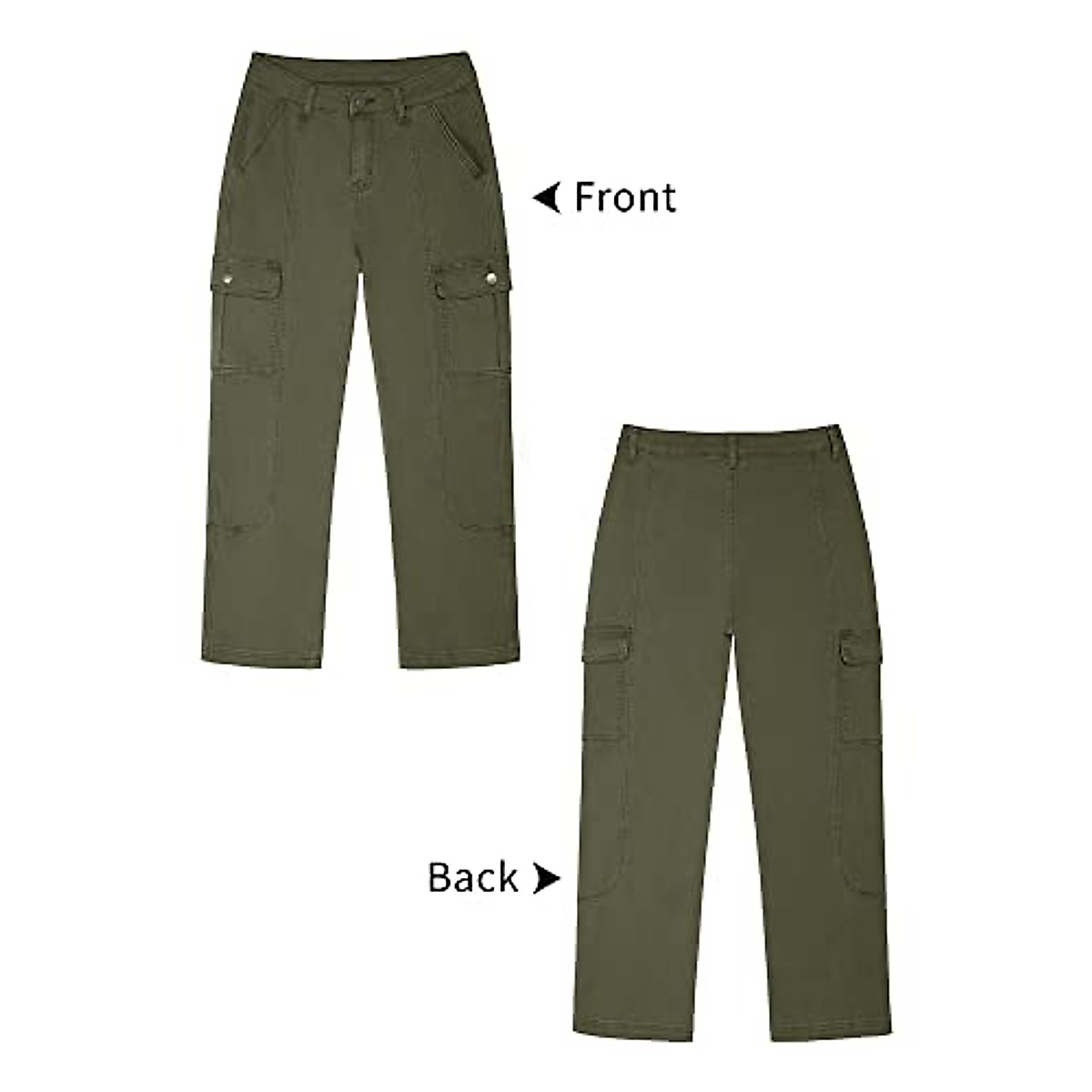 GRAPENT Women Pants Trendy Pants Womens Summer Clothes True Classic Chino Pants Women Trousers Camo Cargo Pants Color Army Green Size 6
