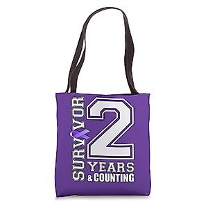 2 Years Survivor I Wear Purple Ribbon Lupus Awareness Tote Bag
