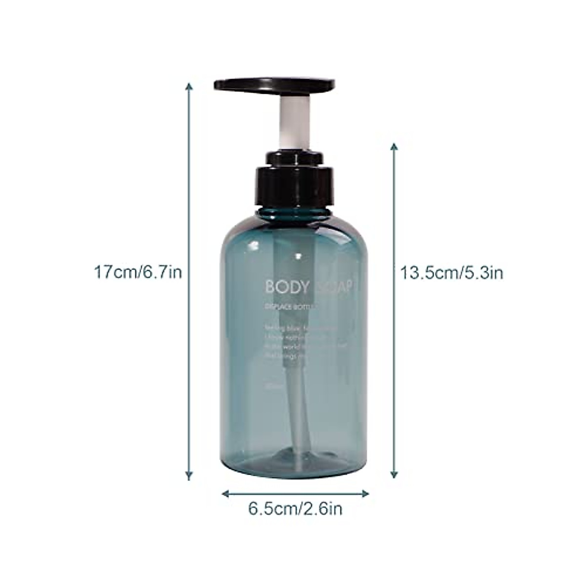 Yeeco Shampoo Pump Bottle,10oz/300ml Clear Blue 3 Packs Shampoo Bottles Refillable Shampoo and Conditioner Bottles Dispenser for Bathroom, Kitchen, Hotel