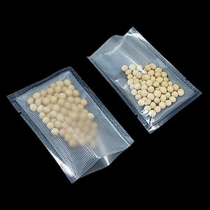 100 Pieces Vacuum Sealer Bags for Food Storage Open Top Clear Plastic Flat Pouches Bulk Food Packaging Bags with Tear Notch 2.7x3.9 inch