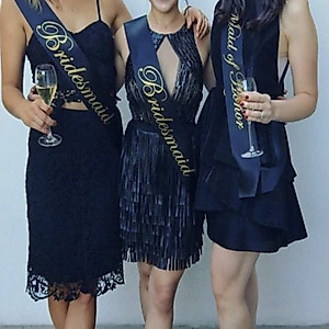 Bridal Shower Bachelorette Party Satin Sash Set:1 Bride to Be Sash, 8 Bridesmaid Sash, 9 Pcs Bride Tribe Wedding Decorations Kit for Hen Party, Engagement Party Favors & Supplies