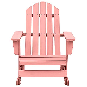 Tidyard Patio Adirondack Rocking Chair Solid Fir Wood Pink Outdoor Fire Pit Chair Wooden Garden Armchair for Porch Pool Lawn Deck Backyard Balcony Outdoor
