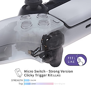 eXtremeRate Micro Switch - Strong Version Clicky Hair Trigger Kit for PS5 Controller Shoulder Buttons, Ergonomic Micro Switch Bumper Trigger Buttons Mouse Click for PS5 Controller BDM-010 & BDM-020