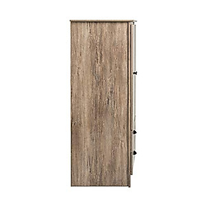 Prepac Salt Spring Rustic Wardrobe Closet with Drawers and 2 Doors, Farmhouse Armoire Portable Closet 22" D x 31.5" W x 58.75" H, Drifted Gray, DDC-3359-K