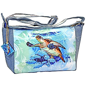 Guy Harvey Blue Sea Turtle Cross Body Shoulder Bag