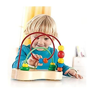 Hape Double Bubble Wooden Bead Maze | Award Winning Educational Wire Roller Coaster Sorting Puzzle Early Development Toy for Babies and Toddlers