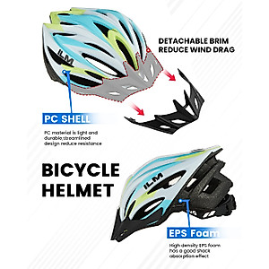 ILM Adult Men & Women Bike Bicycle Helmet, Lightweight Child Youth Mountain Road Cycling Helmets with Dial Fit Adjustment Model B2-21 (Ice Cream, XXL)