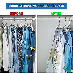 Clothes Hanger Connector Hooks 50PCS Cascading Cloth Hanger Hook Space Saving Coat Hangers Clip Multi-Layer Stackable Hanger Connecting Hooks for Wardrobe Organizer Closets