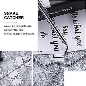DOITOOL 2pcs Snake Hook Telescopic Snake Catching Tools Stainless Steel Snake Tongs Reptile Grabber 68cm