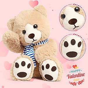 Tezituor 24 Inch Teddy Bear Stuffed Animal, Big Teddy Bear Plush Toys with Scarf, Cute Brown Teddy Bear for Girlfriend Kids
