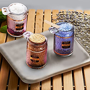 Bath Salts Gift Set with Lavender, Arabica Coffee, Mango, Sugar, Himalayan & Coconut, 6pc Bath Soaks, Relaxing Spa Salt with Essential Oils, Vitamin E, Jojoba Oil, Shea Butter, Fresh Herbs