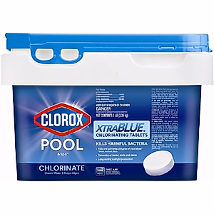 CLOROX Pool&Spa XtraBlue 3-Inch Long Lasting Chlorinating Tablets, 5-Pound Chlorine