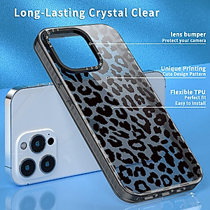 RUMDEY 2 Pack Clear Cases for iPhone 13 Pro Max Case 6.7 inch,Cute Fashion Leopard Cheetah Patterns for Girls Women, Slim Case with Shockproof Protection Silicone Soft TPU Cover