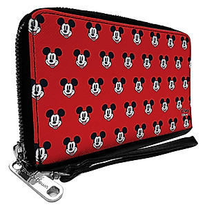 Buckle-Down Women's PU Zip Around Wallet Rectangle-Mickey Mouse, 7.5"x4.5"
