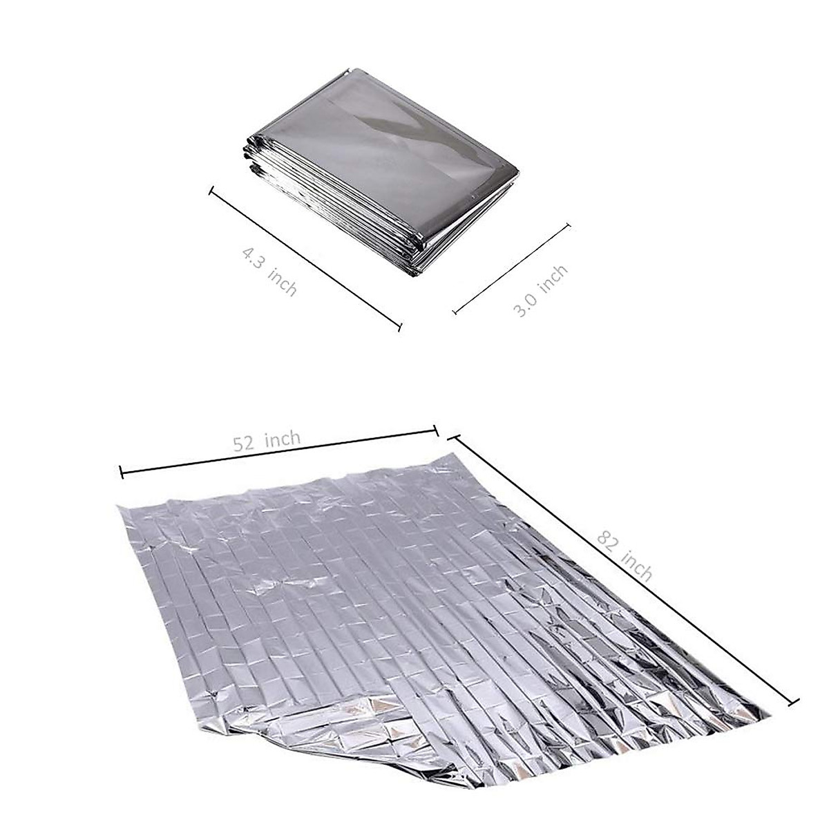 JIJI&ZEZE Emergency Blankets, Mylar Thermal Space Blanket Used for Outdoor Hiking Camping Marathons or First Aid Survival kit (6, Single Extra Large)