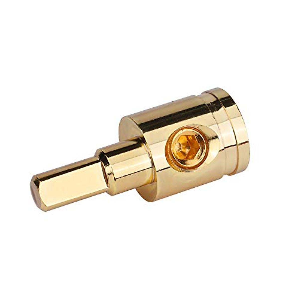 Amp Input Reducer 4pcs 1/0 Gauge to 4 Gauge Wire Reducer Power/Ground Input Reducer Adapter Brass with Gold Plated