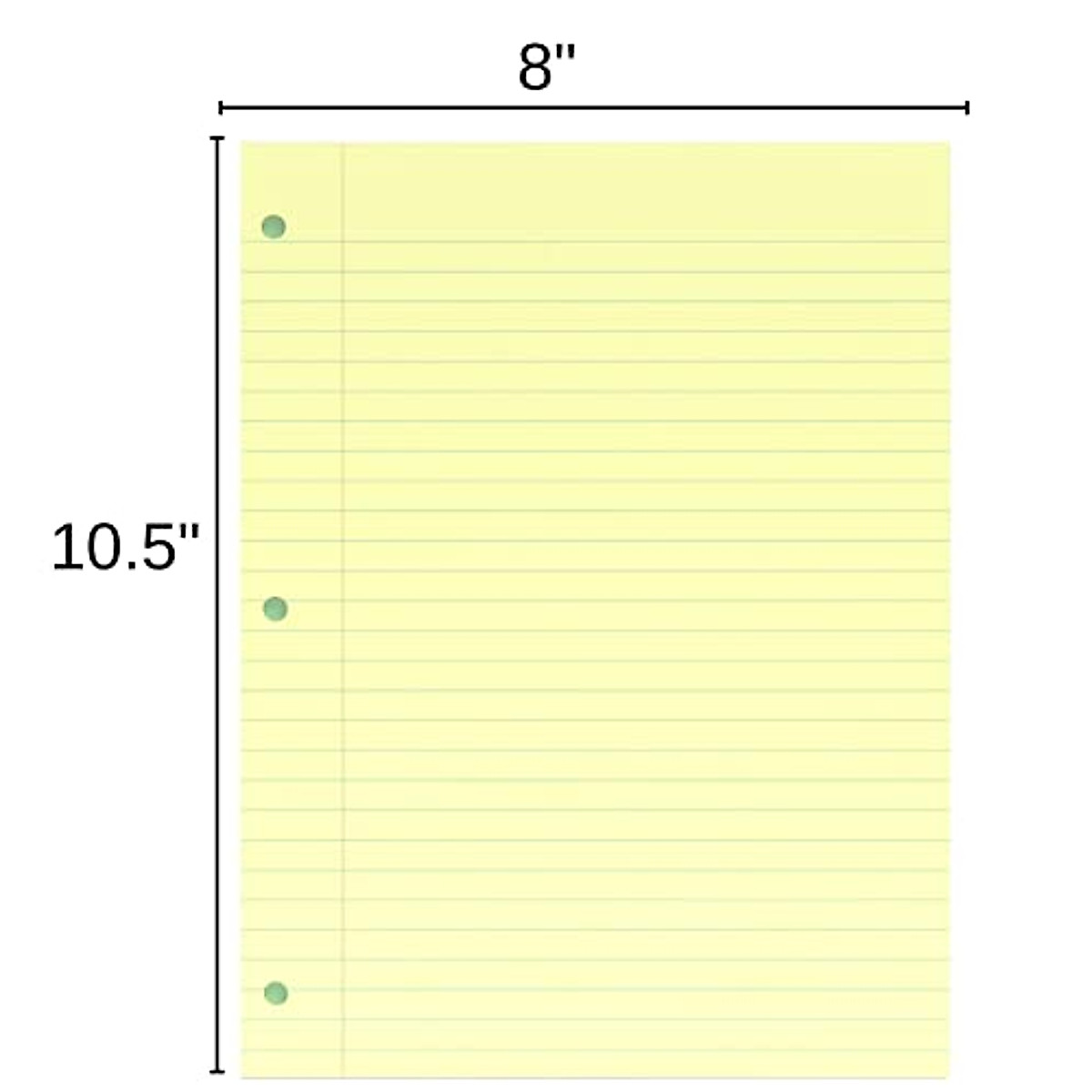 1InTheOffice Wide Filler Paper, Loose Leaf Binder Paper, Pastel, 8"W x 10.5"H, 100/Pack