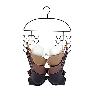 Dr. Organizer Steel Closet Organizer Hangers for Tanks Tops, Bras, and Cami Tops, USA Patented – 3 Pack, Black