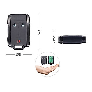 Xucanarmy Key Fob Replacement, Car Keyless Entry Remote Control fit for Chevy Silverado Colorado GMC Canyon Sierra M3N-32337100 (1 Pack(3 Button), Black Side)