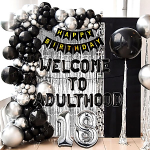 Welcome To Adulting 18th Birthday Banner 18th Birthday Banner Happy 18th Birthday Party Decorations 18 Years Party Supplies Sign for Girls Boys