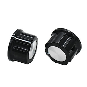mxuteuk 10Pcs Black Potentiometer Control Knob Volume Audio Electric Guitar Bass Screw Type 26 x 15mm (d*h) + 10pcs 0-100 Scale Sheet KNOB-A03