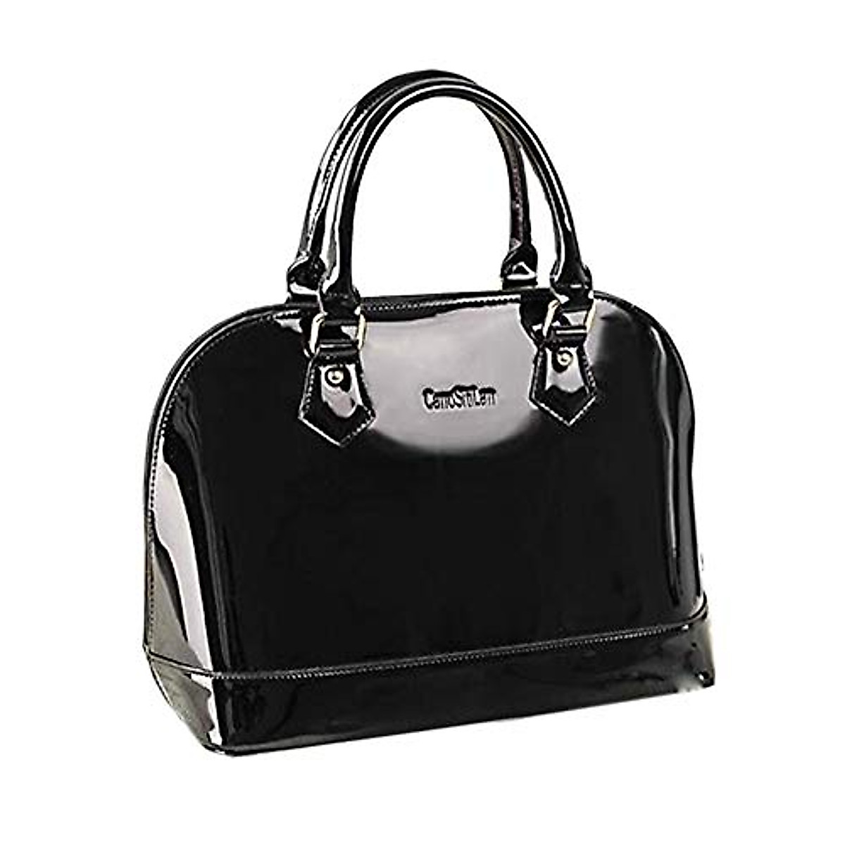 Yan Show Women's Satchel Purse Large Tote Lady Shoulder Bag Patent Leather Handbag Top Handle Shell Bag (black-1)