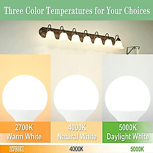 Jardhom Vanity Light Bulbs 8 Pack G25 LED Globe Light Bulb for Bathroom Vanity Mirror Decorative, E26 Base LED Round Light, 8W 75W Incandescent Equivalent, 5000K Daylight, Non-dimmable, 750 Lumens