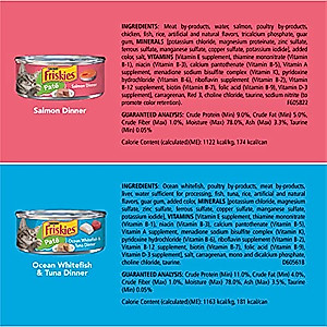 Purina Friskies Wet Cat Food Pate Variety Pack, Seafood Favorites - (32) 5.5 oz. Cans