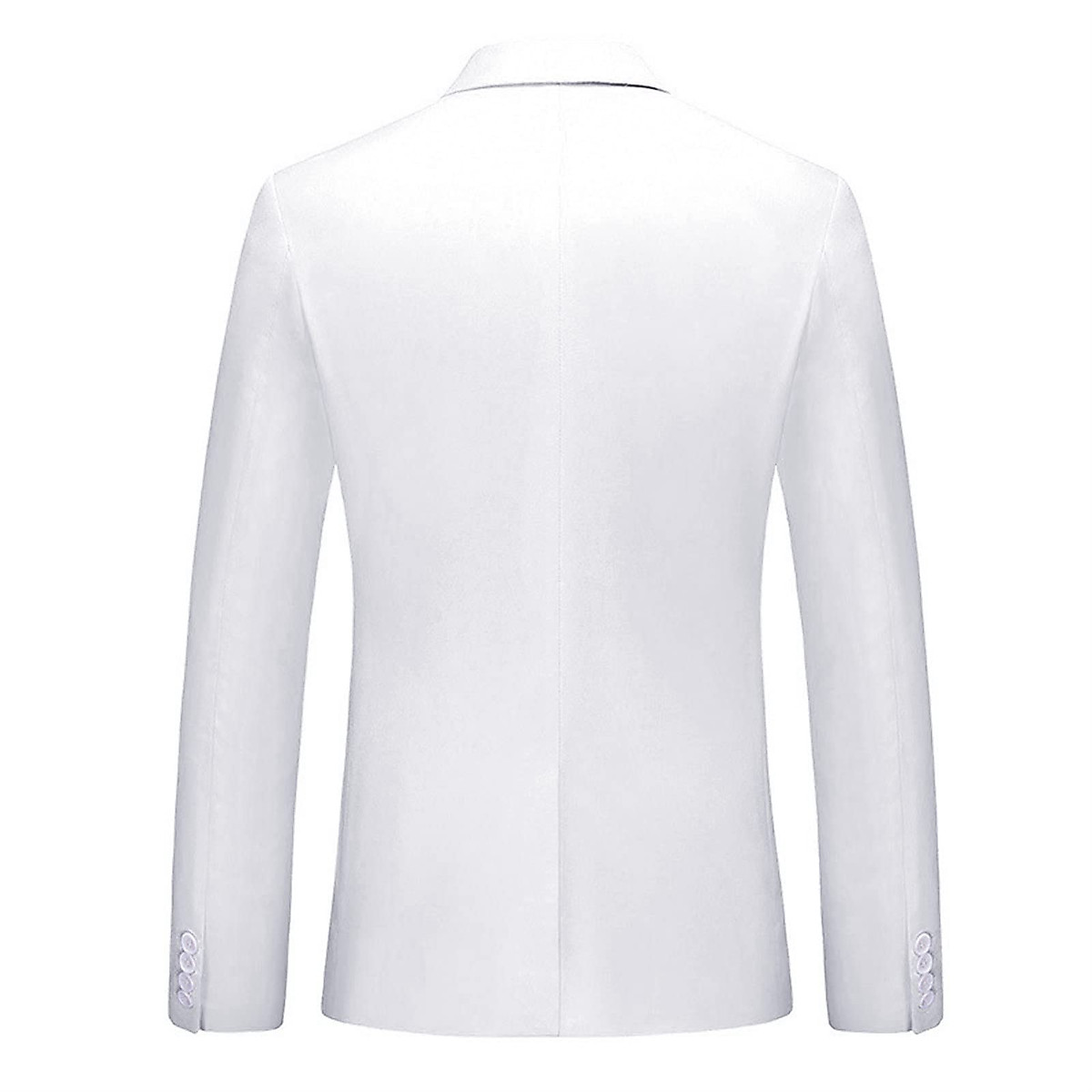 Men's Slim Fit Double Breasted Jacket Slim Fit Business Daily Prom Blazer Peak Lapel Groom Wedding Party Suit Coat (White 2,X-Large)