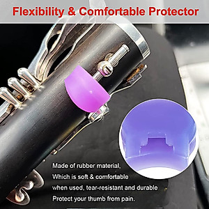 3 Pcs Soft Silicone Clarinet Oboe Thumb Rest Cushion Protector Thumb Protector Fit for Most Clarinet, 3 Colors