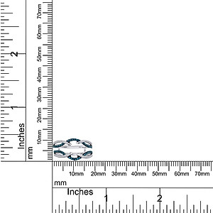 AFFY Blue & White Cubic Zirconia Guard Wrap Enhancer Ring in 14K White Gold Over Sterling Silver (0.5 Ct)