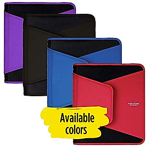 Five Star 1-1/2 Inch Zipper Binder, 3 Ring Binder, 3-Pocket Expanding File, Durable, Color Selected For You (28012)