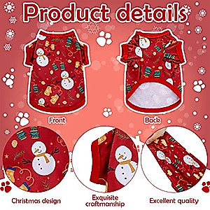 6 Pieces Christmas Dog Clothes Pet Shirts Breathable Puppy Vest Printed Christmas Snowman Reindeer Santa Claus Dog Shirts for Soft Outfit Dogs and Cats (L(8.8lbs-11.1lbs))