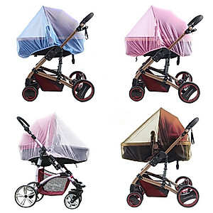 Baby Stroller Mosquito Bug Net Insect Netting Cover 59" Large Size for Pram, Buggy, Infant Carriers, Car Seats, Cradles, Cribs, Bassinets, Playpens, Baby Stroller Bed Full Mesh Cover (Pink)