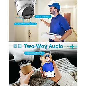 DS-2CD2386G2-ISU/SL 2.8mm HIK 4K 8MP AcuSense PoE IP Camera Outdoor Indoor with Strobe Light and Audible Warning, DarkFighter, Human/Vehicle Detection, H.265+, Work with HIK NVR/Hik-Connect(Black)