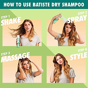 Batiste Dry Shampoo, Bare Fragrance, 200ml 120g (Pack of 3)
