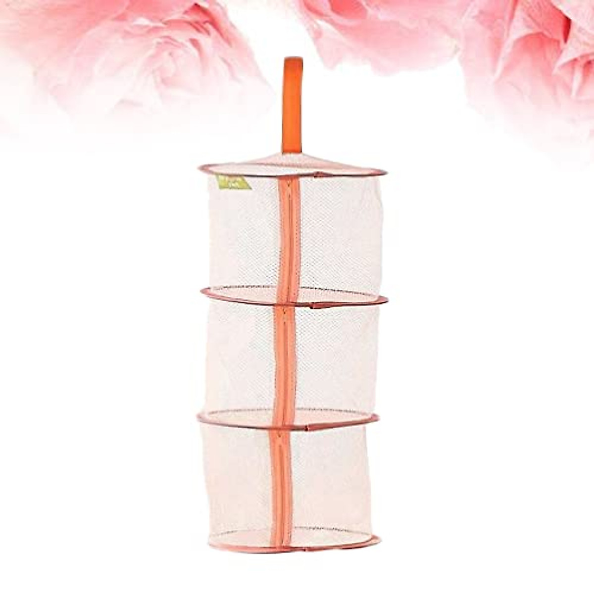 Zerodeko Laundry Drying Rack Collapsible Folding Mesh Hanging Basket Dryer Net 3 Layer Drying Rack Windproof Collapsible Underwear Bra Drying Rack Plant Dryer Net Hanging Baskets