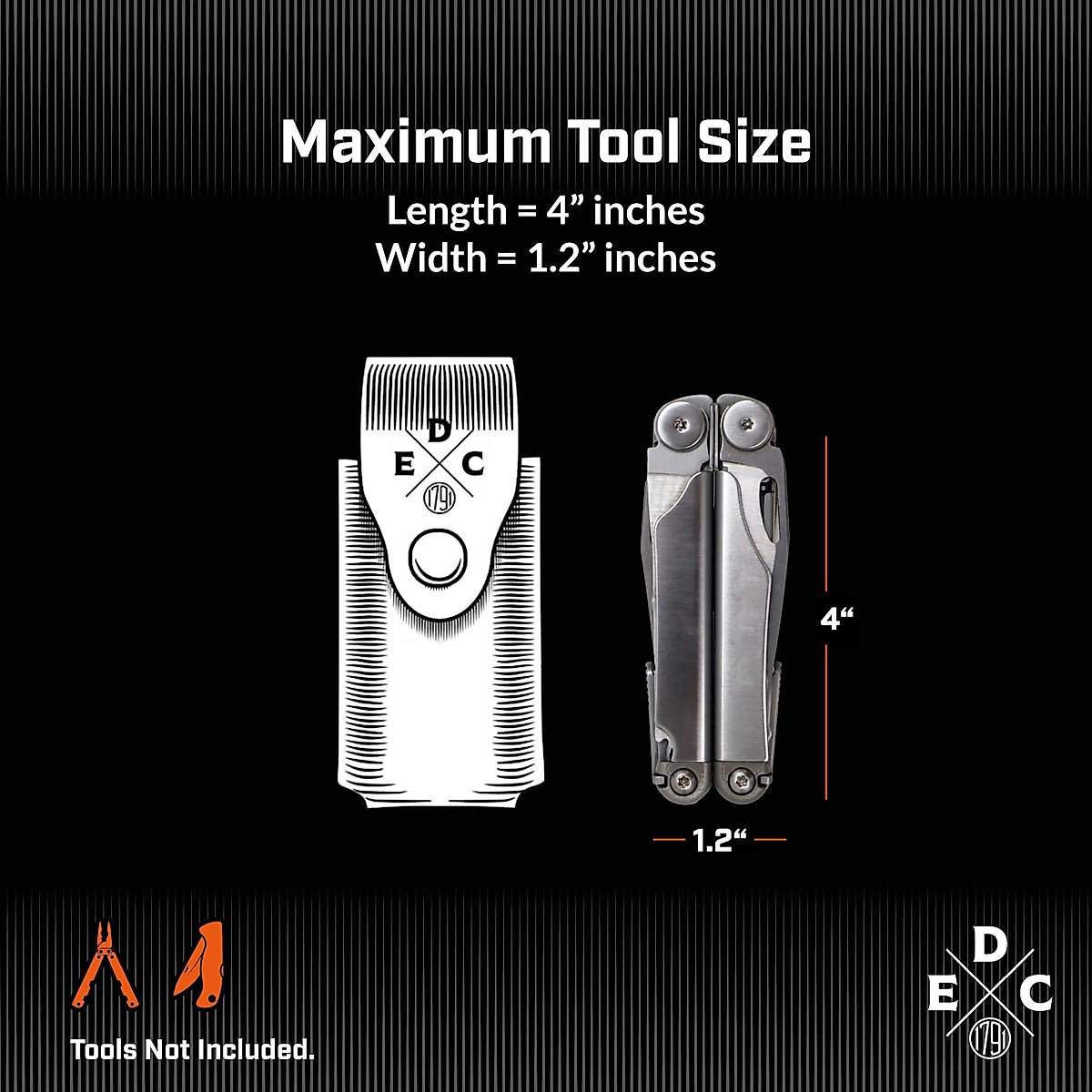 1791 EDC Multitool Sheath, American Leather Multitool Pouch for Belts with Snap, Compatible with Full Size Leatherman, SOG and Gerber. Max Size = 4" Long