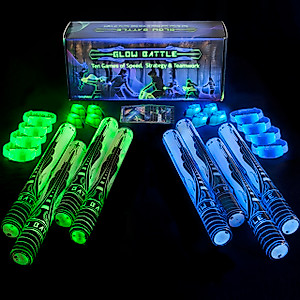 Glow Battle - Family Pack: A Thrilling, Glowing Sword Game | 2-8 Players, Age 8+ | Unique Family Games for Kids and Adults Idea | Outdoor Toys for Kids 8-12+ | Glow Games for Kids 8-12+