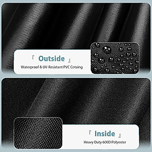 Grill Cover for Weber Spirit 200/300 Series, Also Fits for Spirit II 300, Double Straps and Built-in Vents, Durable & Waterproof, 52-Inch, Black