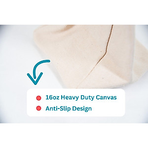 12" Tall Large Door Stoppers for Bottom of Door, Anti Slip Canvas Heavy Duty Door Stop, Cute Decorative Doorstop (White)