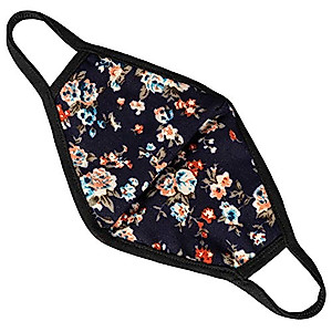 BeatBasic Unisex Washable and Reusable Cotton Warm Face Protection for Outdoor Flower Print Pack 2