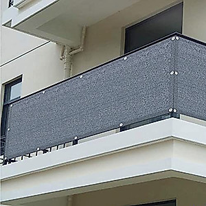 ALBN Balcony Privacy Screen Cover Fence Windbreak Net Garden Privacy Screen HDPE UV Protection Windscreen with Rope & Cable Ties (Color : Dark Gray, Size : 0.9x6m)