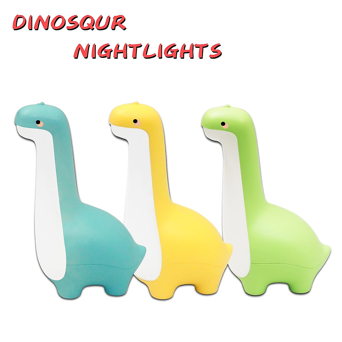 DUFFOBAN, Dinosaur Light Cute LED Night for Kids, Nursery Night Lights,Portable Bedroom Cute Bedside lamp for Girls Boys Gifts Decor Lamps .Rechargeable Baby Mood Light Dinosaur Lamp.（Blue）