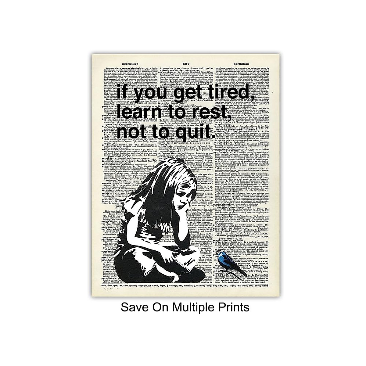 Banksy Wall Art Set - Inspirational Quotes Room Decor - Motivational Graffiti Street Art for Teens Bedroom, Living Room, Dorm - Set of 6-8x10 each Poster Picture Prints Home Decoration