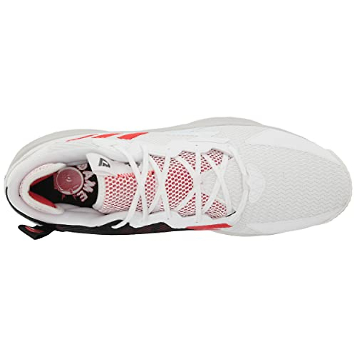 adidas Unisex Dame 8 Basketball Shoe, White/Vivid Red/Core Black, 4.5 US Men