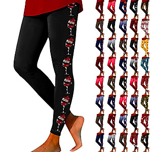 AMDBEL Christmas Leggings for Women 2023, Women's Christmas Leggings Christmas Pants Graphic Printed Skinny Tights Yoga Pants