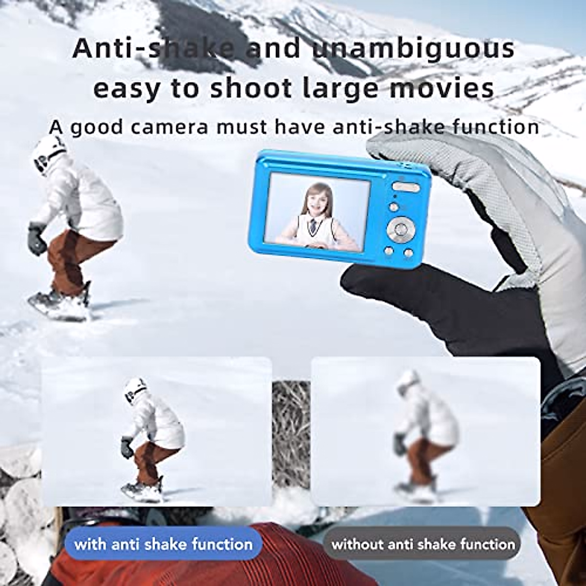 ciciglow Camera for Kids 3-10 Years, 48MP FHD Video Camera with 2.7in HD Screen, 8X Zoom Portable Digital Camera, for Children, Teenagers, Beginners and The Elderly(Blue)