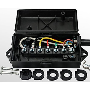Conntek 7 Way Plug Inline Trailer Cord with 7 Gang Junction Box, 6-Feet