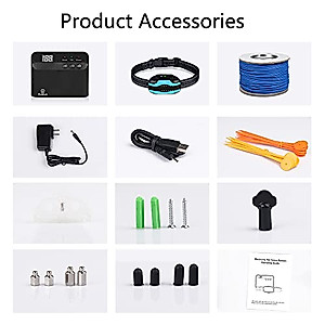 PcEoTllar Electric Fence for Dogs, Rechargeable Underground Dog Fence System, Pet Containment System, 1 Waterproof Collar Receivers, with 656Ft Underground/Aboveground Boundary Wire